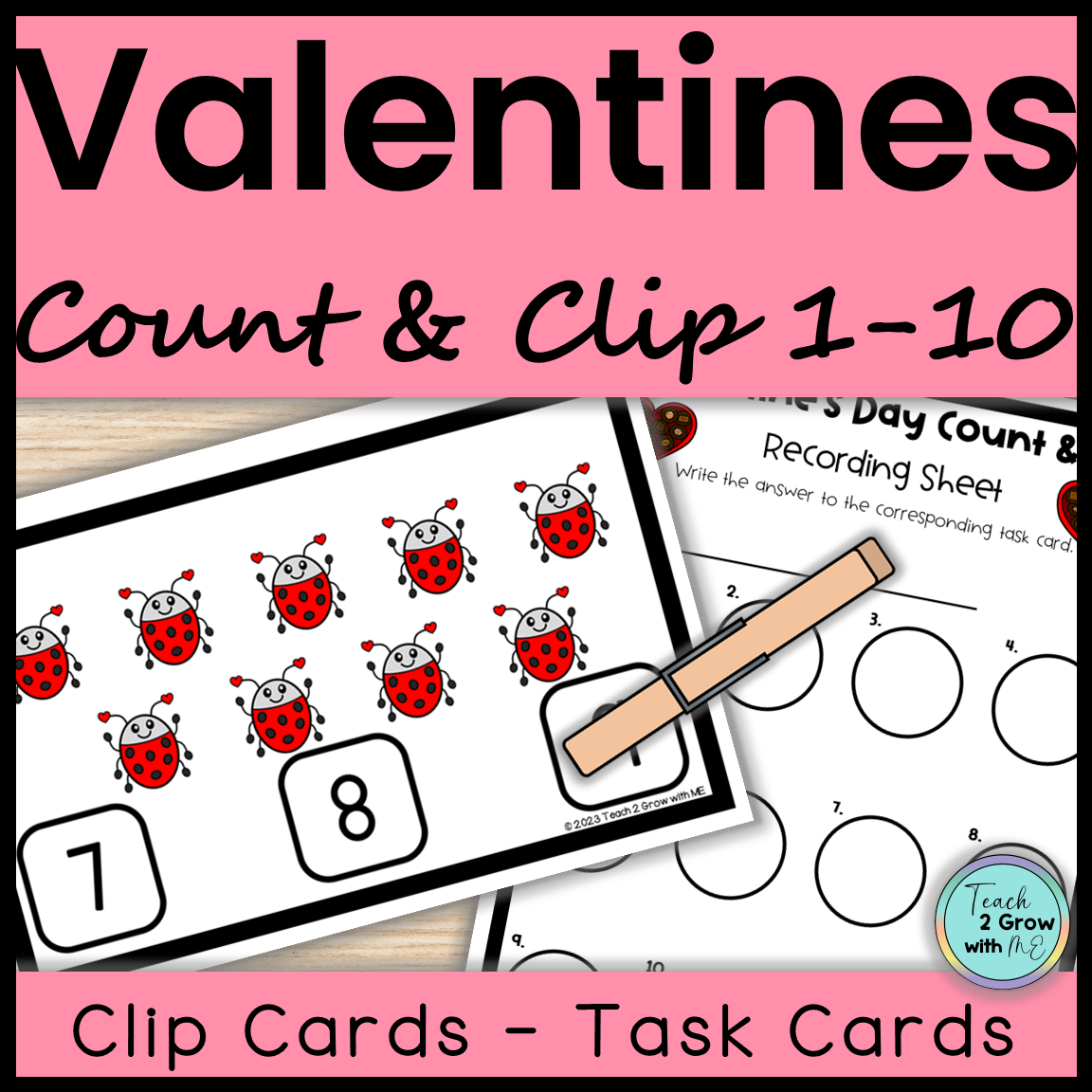 Valentine's Day Clip Cards Telling Time to the HALF HOUR Task Cards ...