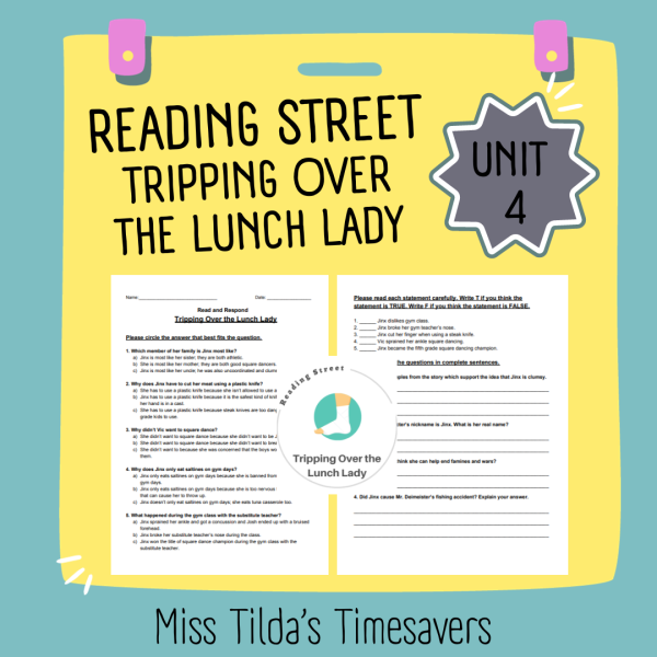 Tripping Over the Lunch Lady - Read and Respond Reading Street 5.2 ...
