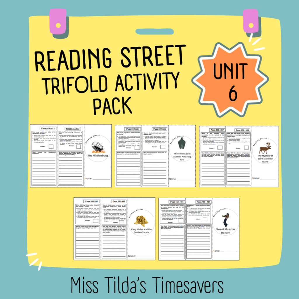 5th Grade Reading Street Activity Pack - Unit 6 | Made By Teachers