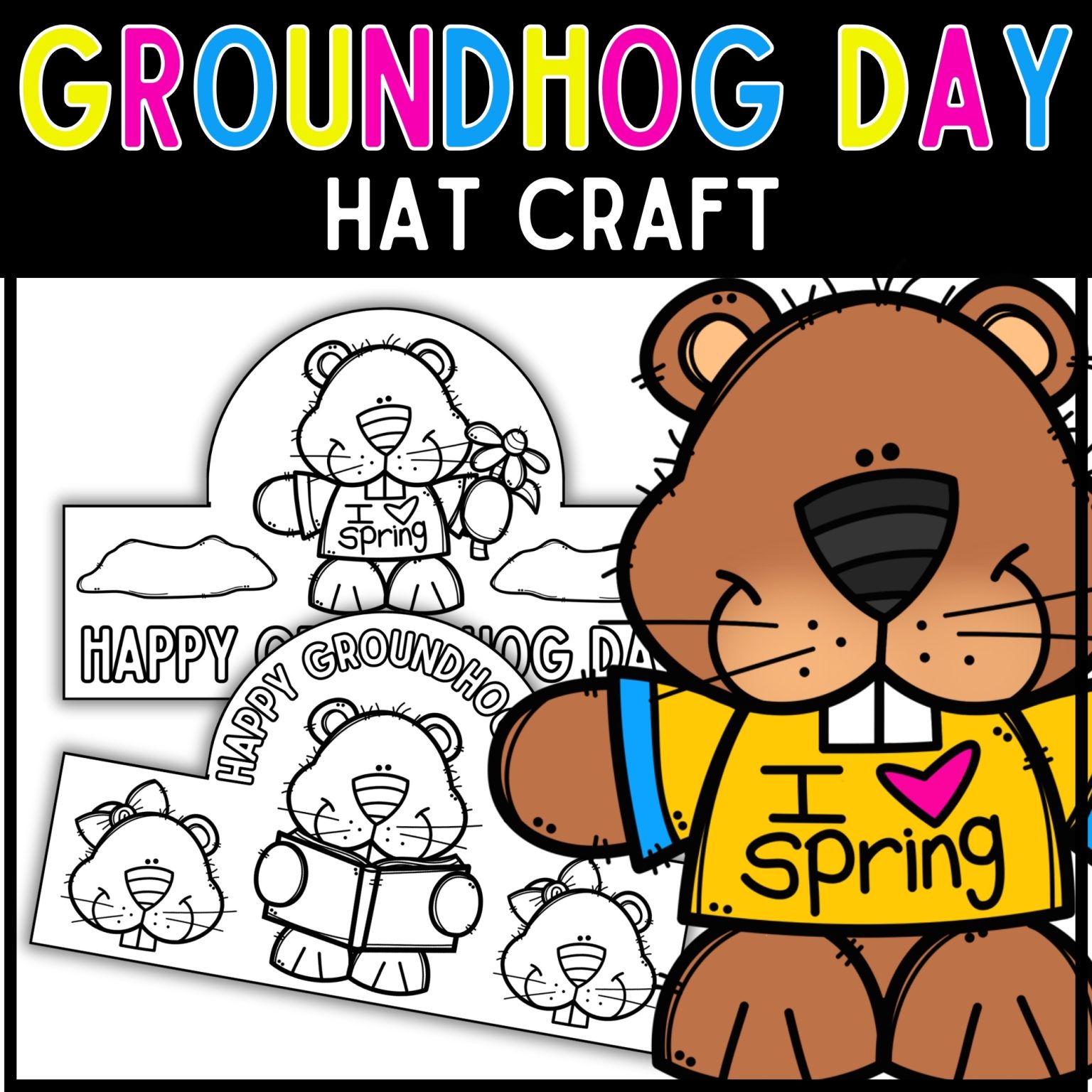Dollar Deal! Groundhog Day Hat/Crown Craft February K-2 Coloring ...