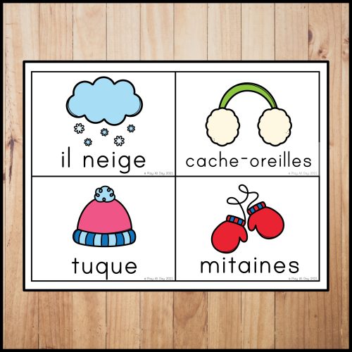 French WINTER Vocabulary Cards | cartes de vocabulaires L'HIVER - Made ...