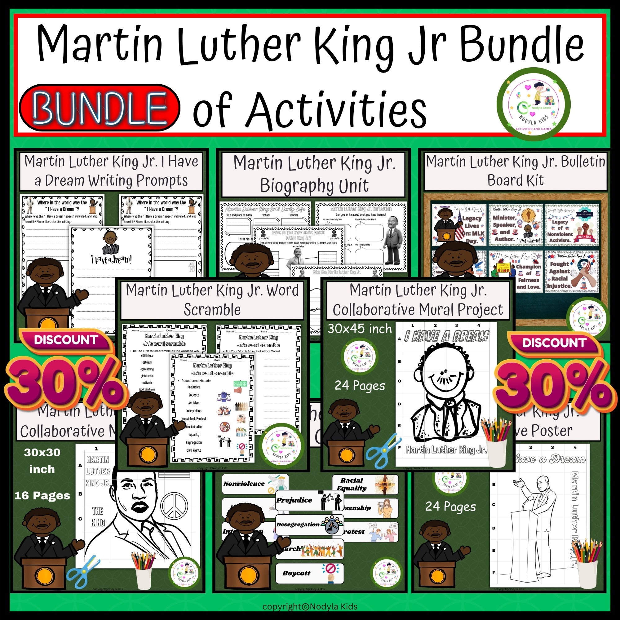 Martin Luther King Jr. Bundle of Activities | Engaging Activities for ...