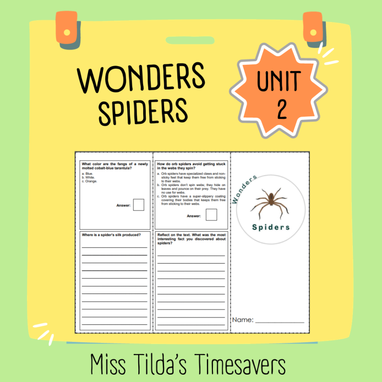 Spiders - Grade 4 Wonders - Made By Teachers