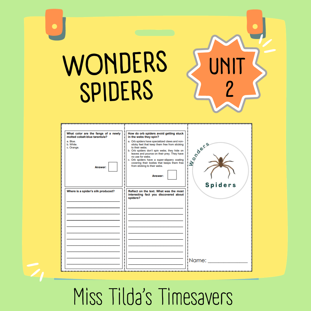 Spiders - Grade 4 Wonders | Made By Teachers