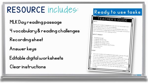 Martin Luther King Jr. Escape Room Close Reading Passage MLK Day ...