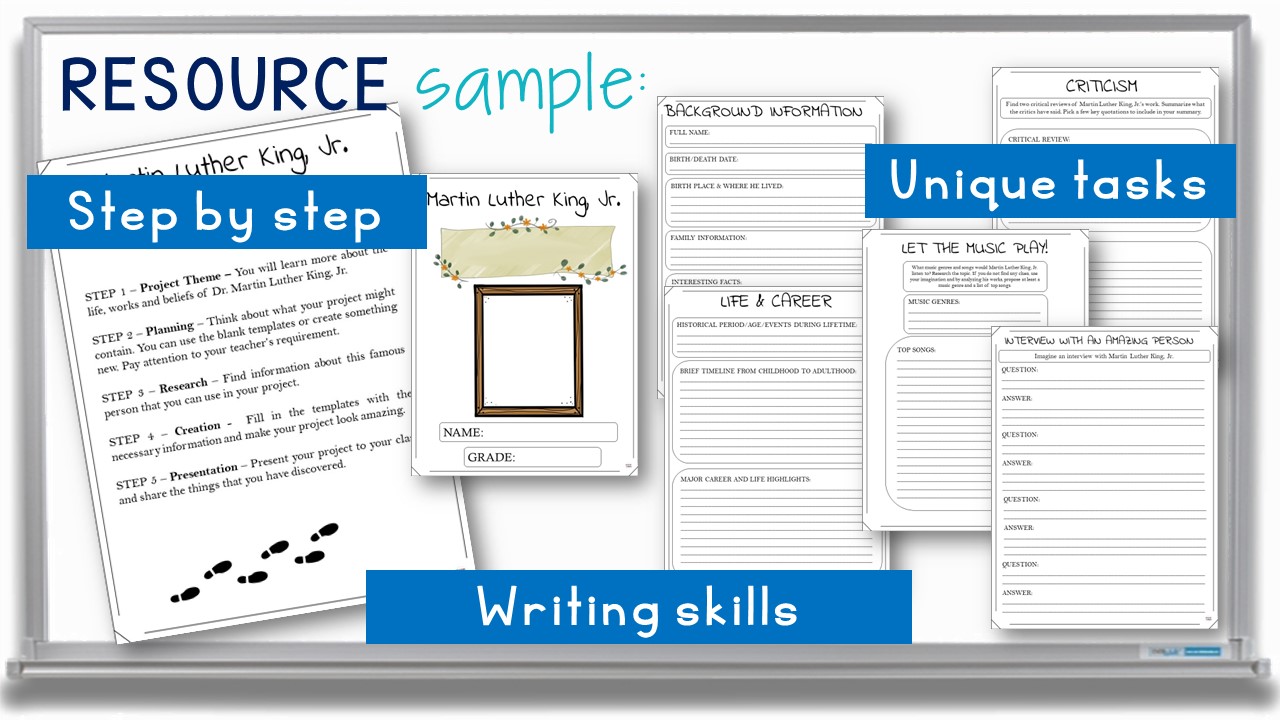 Martin Luther King Jr. Research Project Based Learning MLK Day Writing ...
