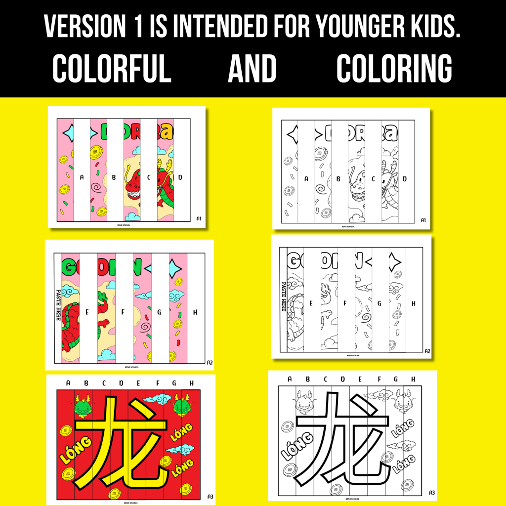 Chinese New Year Agamograph Art Project and Coloring-Year of The Dragon ...