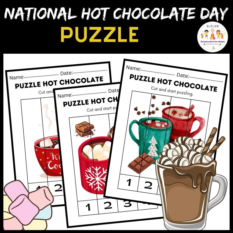 Activities Puzzle Hot Chocolate Worksheets | National Hot Chocolate Day ...