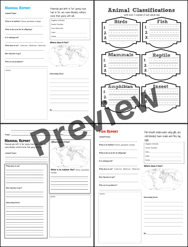 Animal Report Research Project Writing Templates | Habitats ...