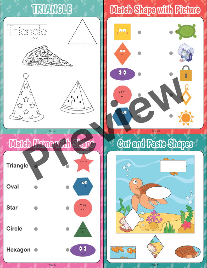 2D Shapes Worksheets | Trace, Draw, Match, Cut and Paste.. | For Pre K ...
