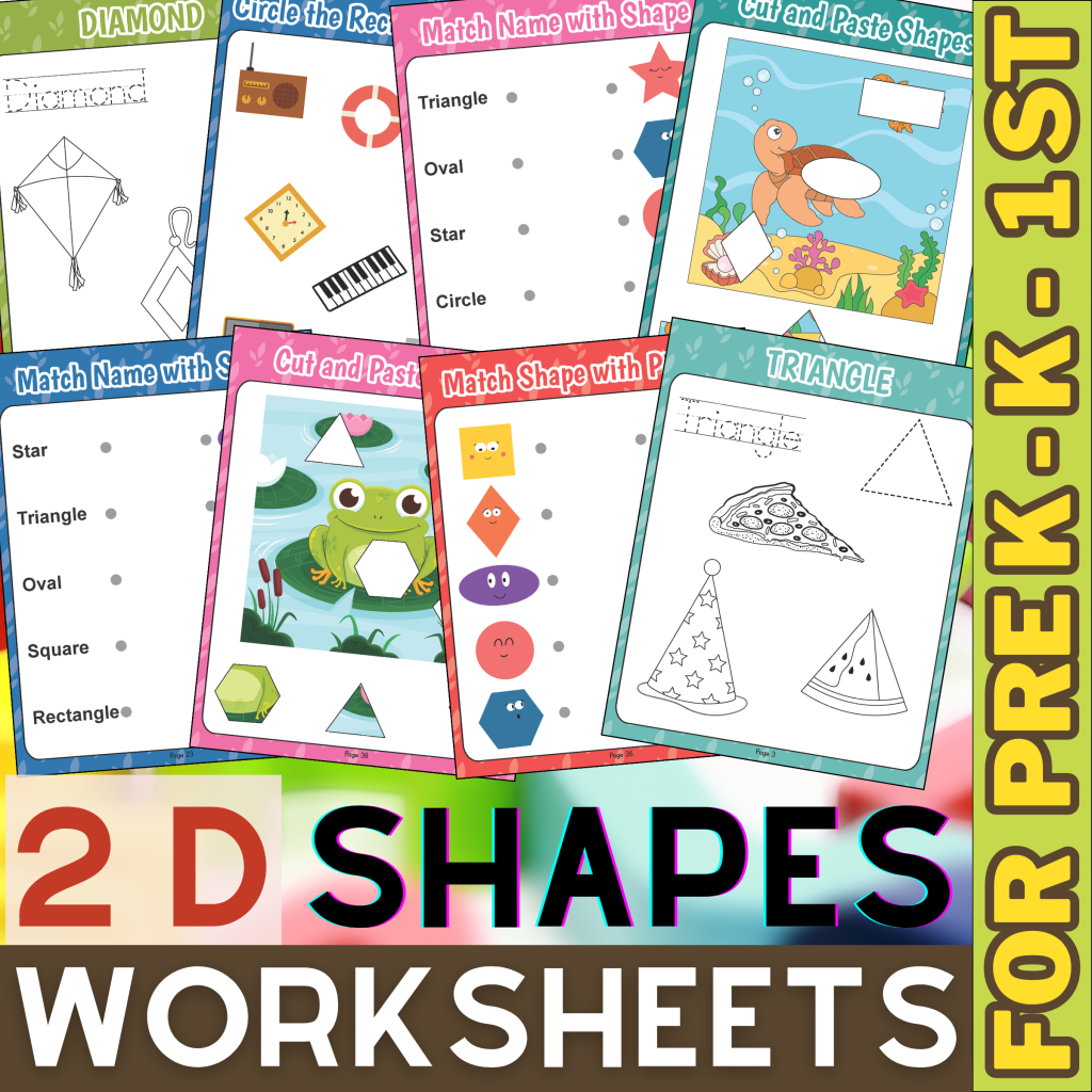 2D Shapes Worksheets | Trace, Draw, Match, Cut and Paste.. | For Pre K ...