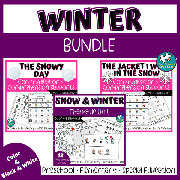 Winter Bundle for Thematic Groups, Reading, and Communication Skills ...