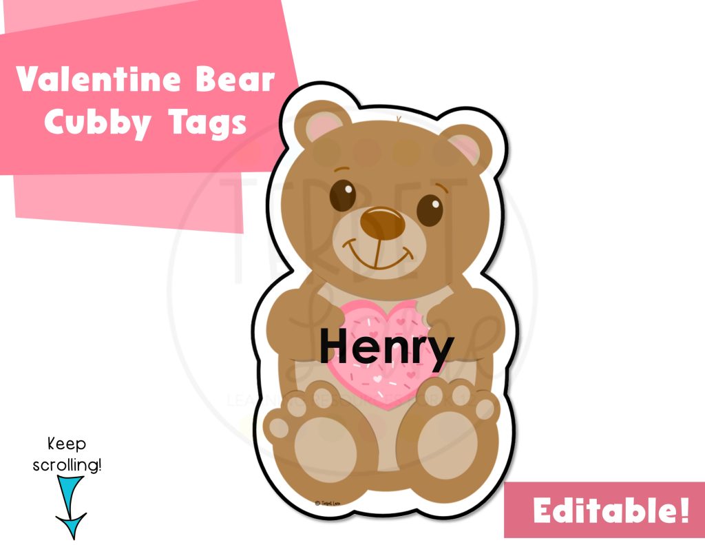 Editable Valentine Cubby Tags | Winter Cubby Name Tags - Made By Teachers
