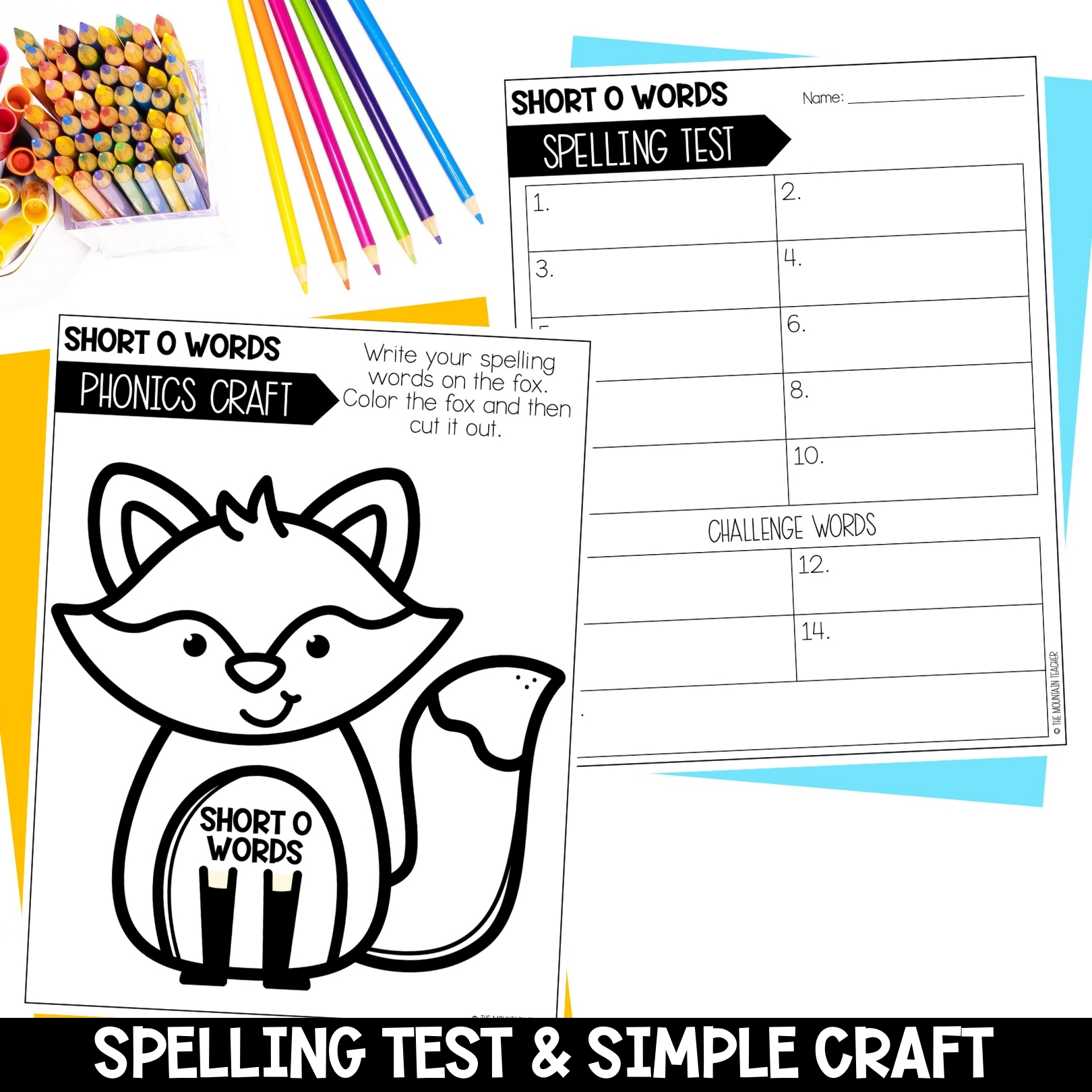 Short O CVC Worksheets and Activities for 1st Grade Phonics or Spelling ...