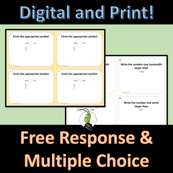 Comparing Decimals Pre Algebra Task Cards Google Form | Made By Teachers
