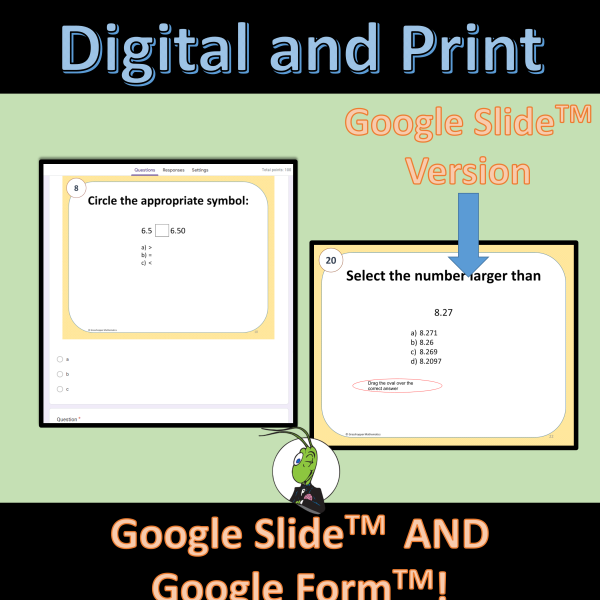 Comparing Decimals Pre Algebra Task Cards Google Form | Made By Teachers