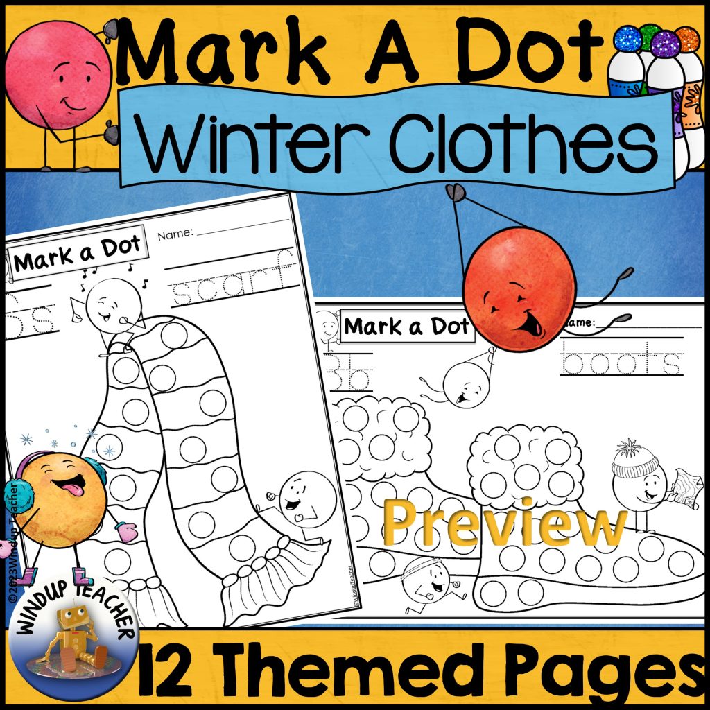 Winter Clothes Do-A-Dot Marker Printable Activity - Bingo Dot Dauber ...