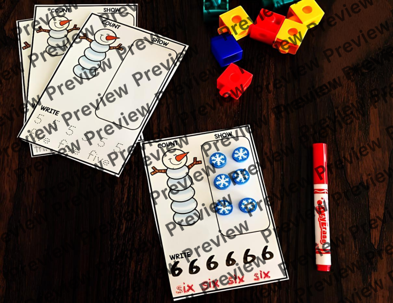 Snowman Counting to 10 Worksheets | Winter Math Activities For Pre K, K ...