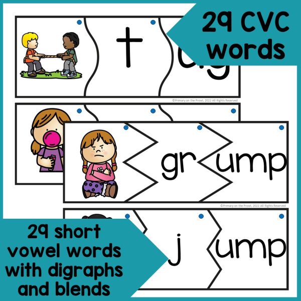Short U Phonics Puzzles with CVC Words | Made By Teachers