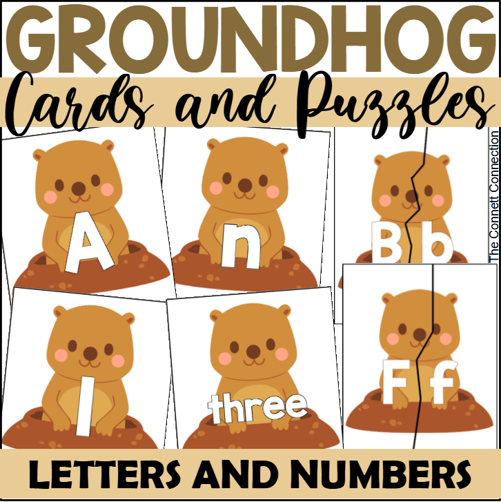 Groundhog's Day Alphabet and Number Cards and Puzzles | Made By Teachers