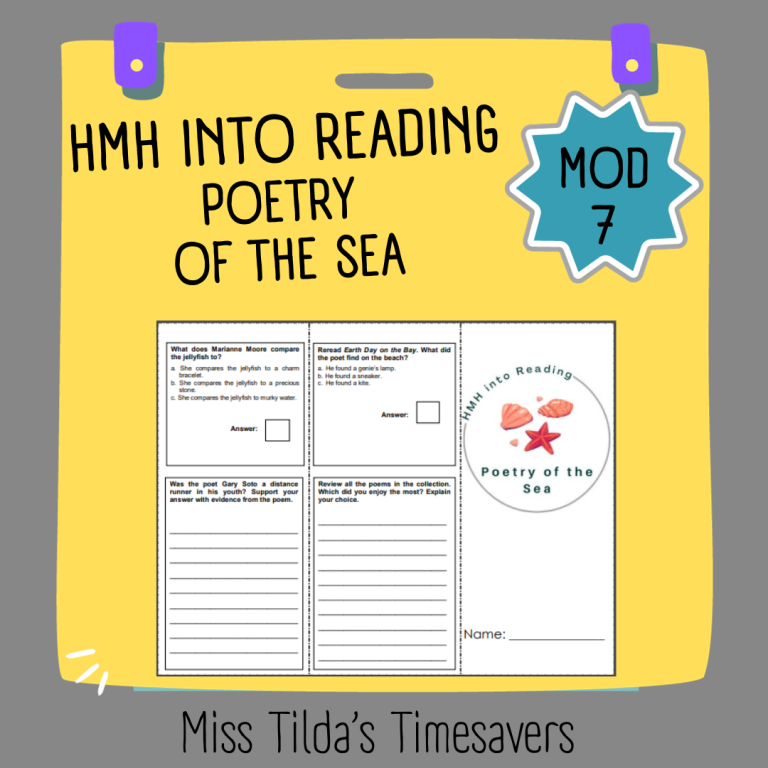 Poetry of the Sea - Grade 6 HMH into Reading - Made By Teachers