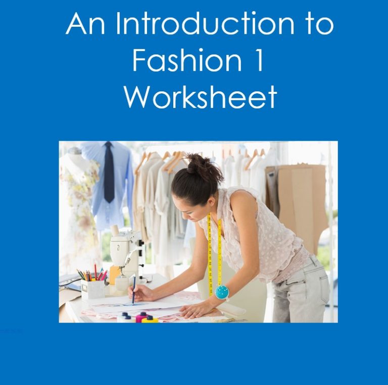 An Introduction to Fashion 1 (Fashion/Design) Worksheet - Made By Teachers