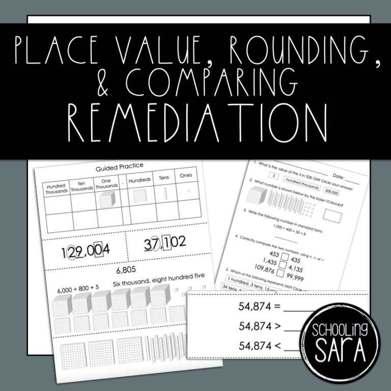 Place Value, Rounding, Comparing & Ordering Numbers 5 Day Remediation ...