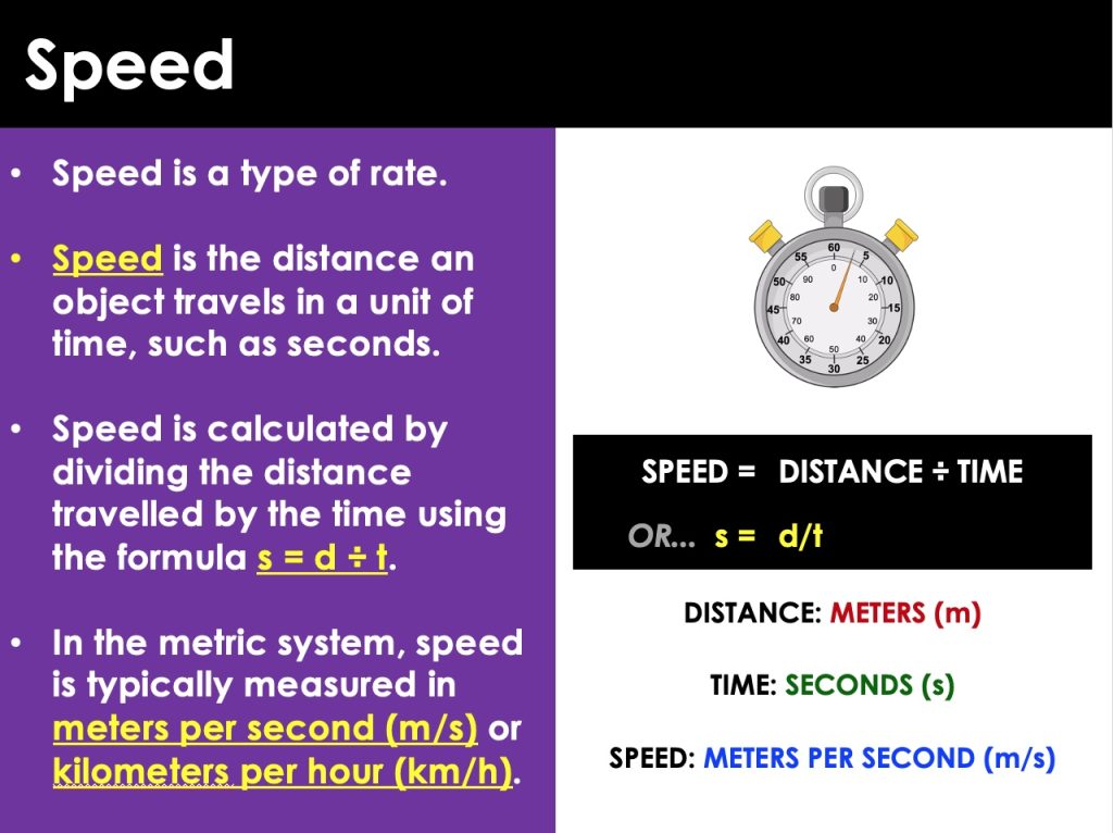 Motion Speed Velocity Momentum & Acceleration PPT With Student Notes ...