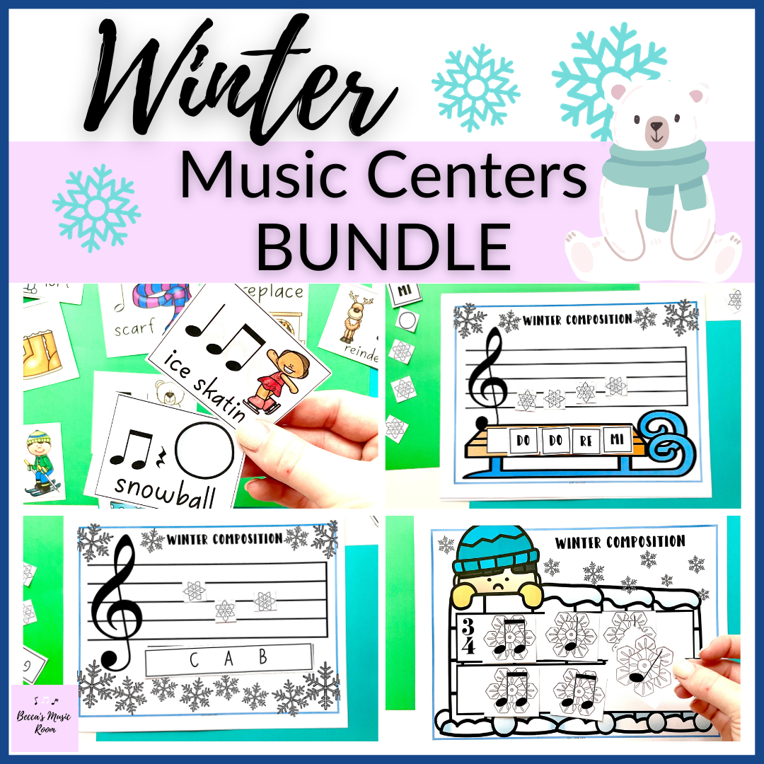 Winter Music Centers BUNDLE for Elementary Music Workstations | Made By ...