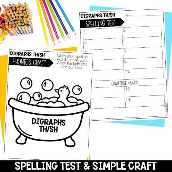 Digraphs TH SH Worksheets, Games and Activities 1st Grade Phonics or ...
