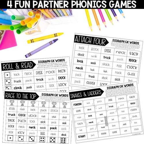 Digraph CK Worksheets, Games and Activities 1st Grade Phonics or ...