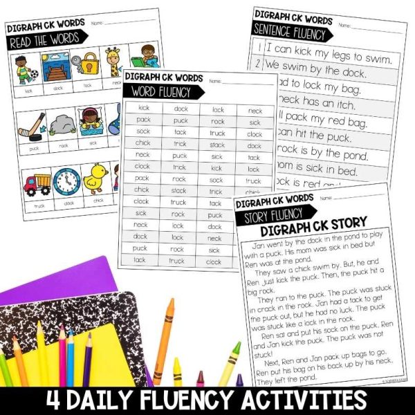 Digraph CK Worksheets, Games and Activities 1st Grade Phonics or ...