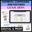 CHEMISTRY Elements, Compounds and Mixtures Escape Room Activity | Made ...