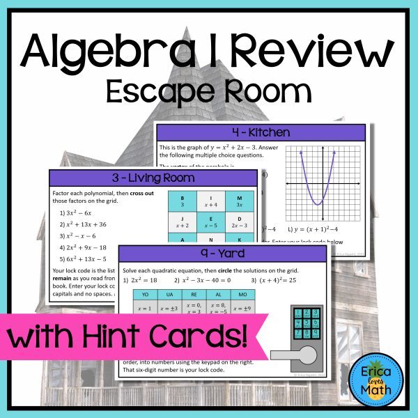 Algebra 1 Review End of Course Activity Bundle | Made By Teachers