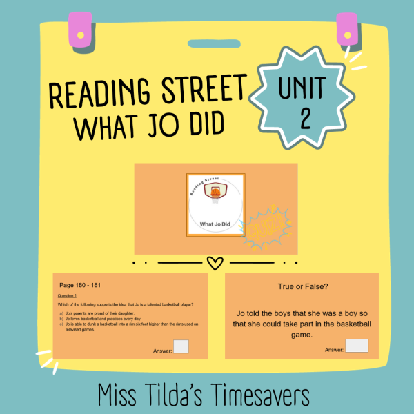 What Jo Did Quiz - Grade 4 Reading Street | Made By Teachers