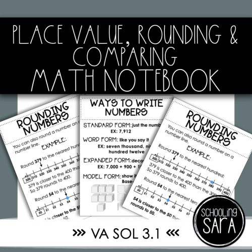 Place Value and Comparing Math Interactive Notebook | VA SOL 3.NS.1 3 ...