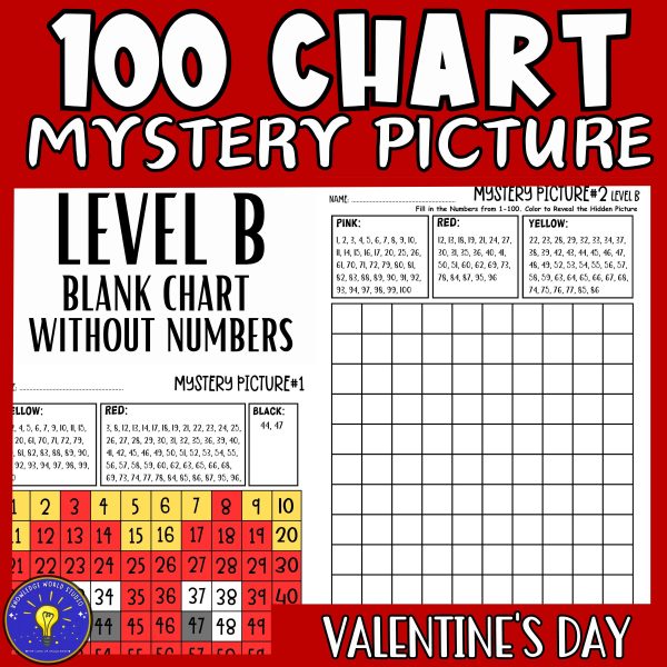 Valentines Day Hundreds Chart Mystery Pictures | Math Activity 100s ...