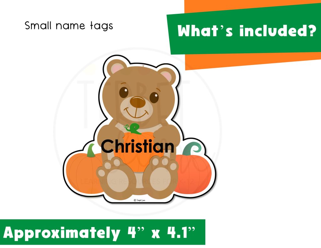 Editable Pumpkin Bear Cubby Tags | Fall Cubby Tags | Made By Teachers