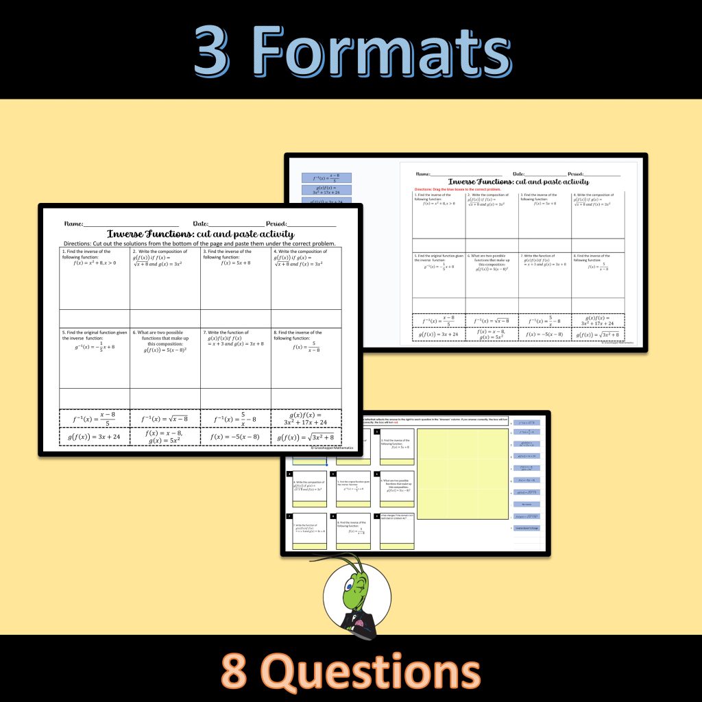 Inverse and Composition Functions Cut and Paste | Google | AP ...