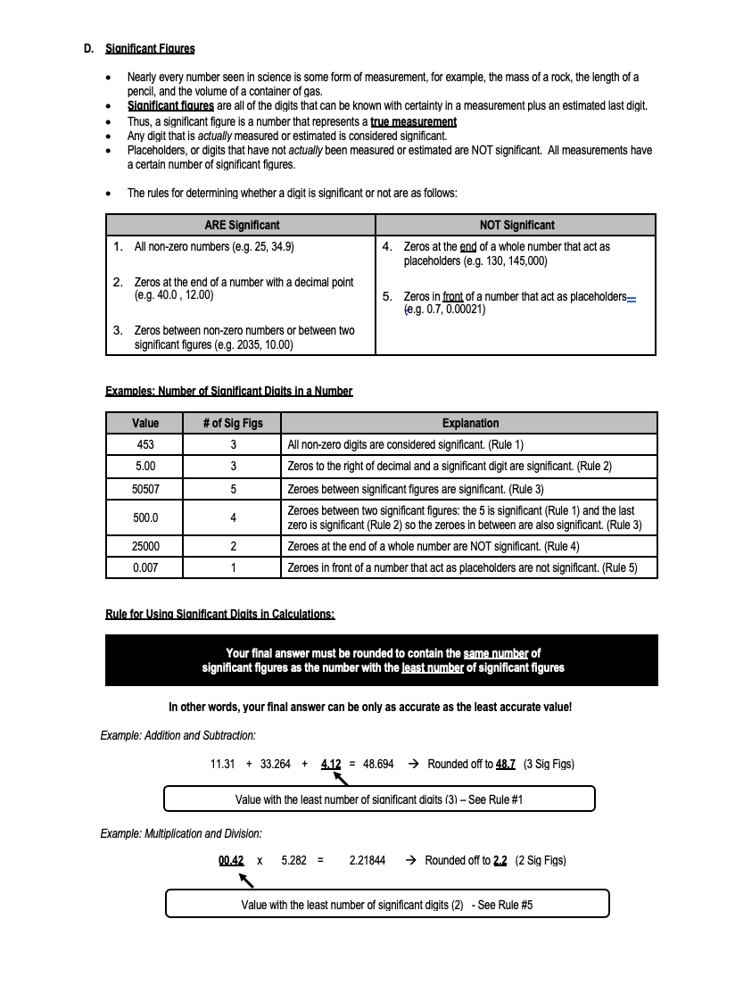 SI or Metric System Unit Conversions and Significant Figures Study ...
