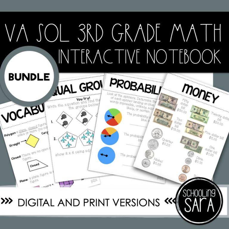 3rd Grade Math Interactive Notebook | VA SOL Aligned | Made By Teachers