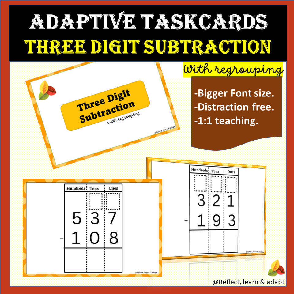 Three digit Addition with regrouping | Adaptive Resources | Made By ...