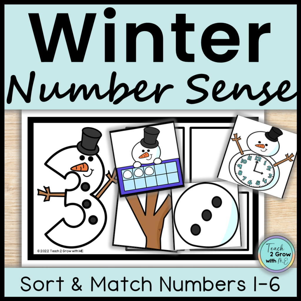 Winter Number Sense Sort and Match 1-6 Math Center Activity | Made By ...