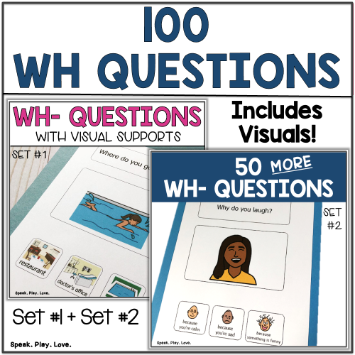 WH Questions with Visual Choices | Speech Therapy | Bundle of Set #1 ...