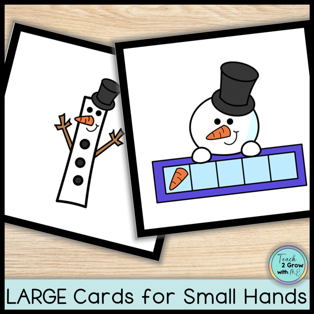 Winter Math Snowman 5 Frames Memory Game Matching Game Preschool ...