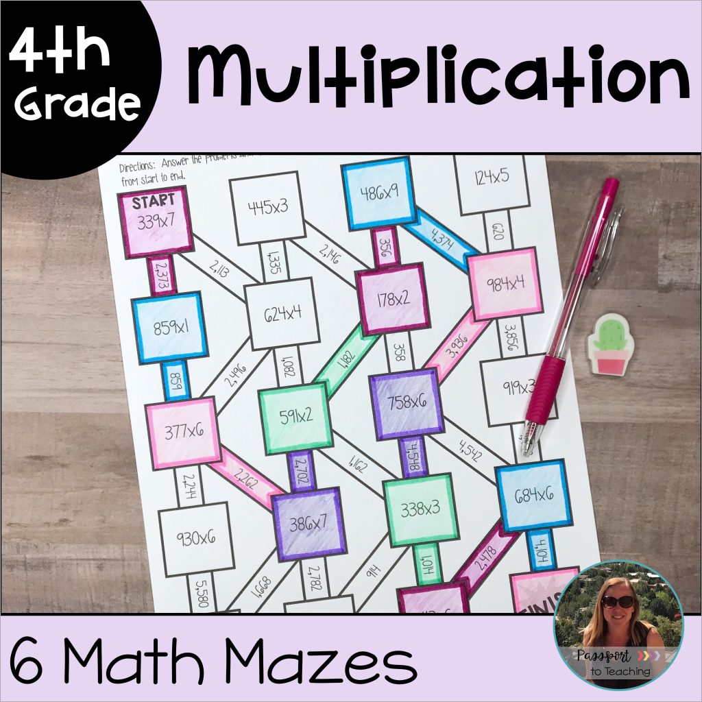 Multi Digit Multiplication Math Mazes | Made By Teachers
