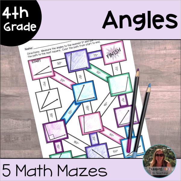 Angles Math Maze Worksheets - 4th Grade - Made By Teachers