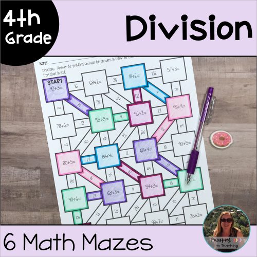 Long Division Math Mazes - Made By Teachers