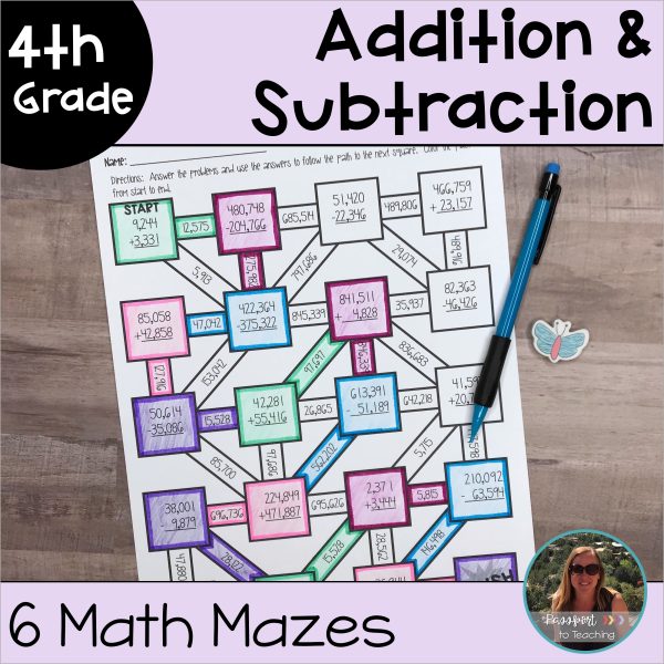 Multi Digit Addition and Subtraction Math Mazes - Made By Teachers