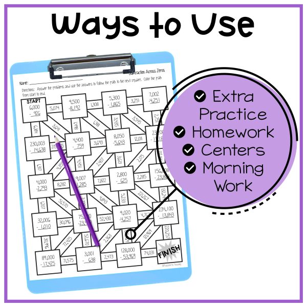 Multi Digit Addition and Subtraction Math Mazes - Made By Teachers